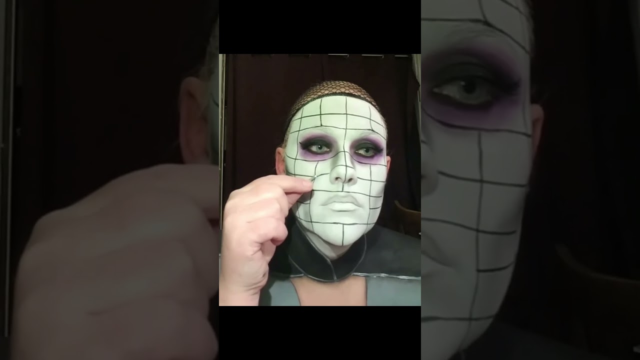 How to make safe Hellraiser pins nails #sfx #halloweenmakeup