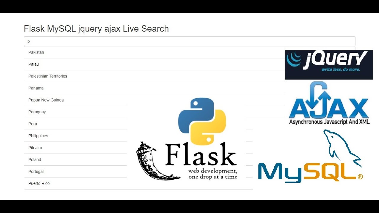 Flask MySQL jquery ajax Live Search