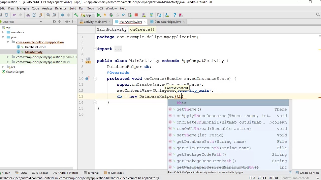 Insert data into table | Sqlite database | Android Studio
