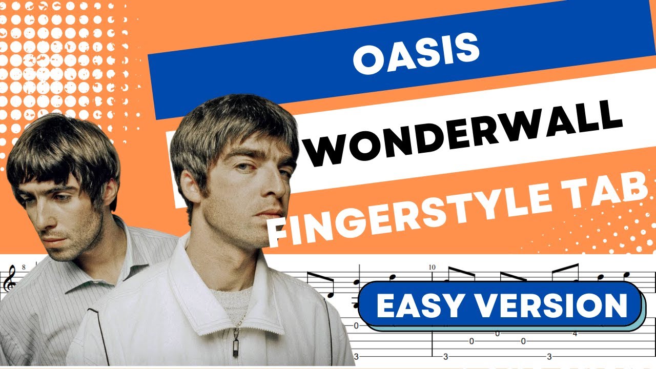 WONDERWALL - EASY Fingerstyle Guitar Tab With PDF Download