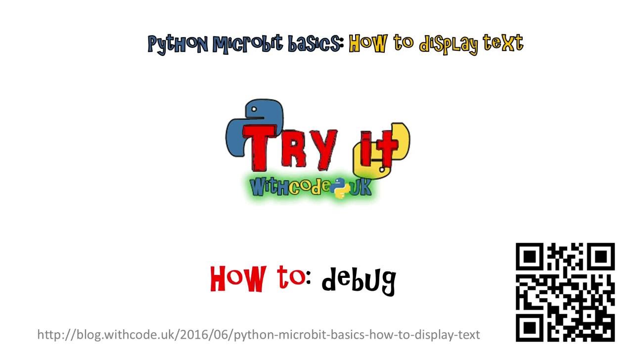 Python micro:bit basics: displaying text