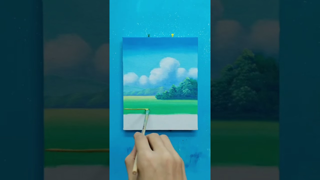 Easy Landscape Painting #howtopaint #painting #acrylicpainting #paintingtutorial #landscapepainting