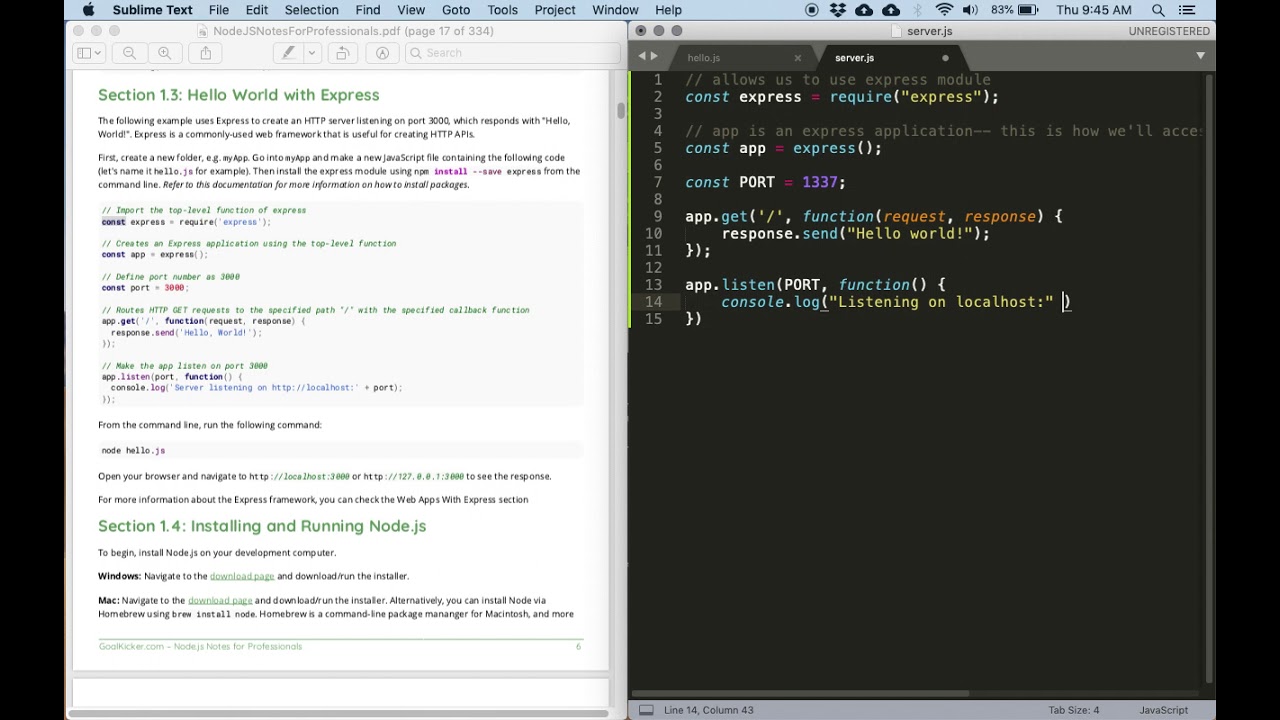 Node.js with Express, Part 1: Hello world + Routing