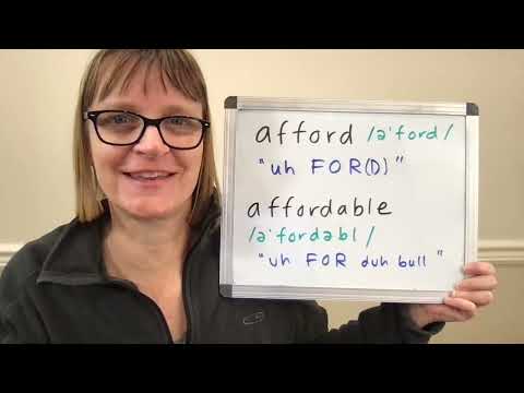 How to Pronounce Afford and Affordable