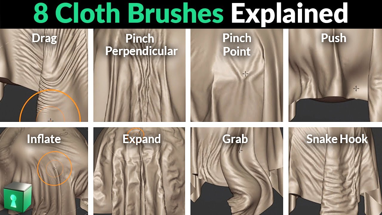 Blender Secrets - 8 Cloth Brushes Explained