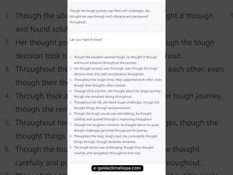 Eng183-Can you make a sentence using the words thought, through, though, tough, throughout