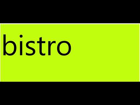 Bistro Meaning