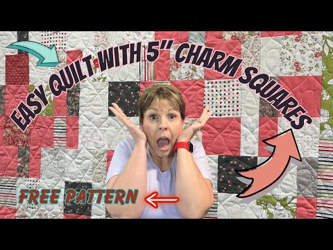 Super Quick 5 Inch Charm Square Quilt with Free Pattern