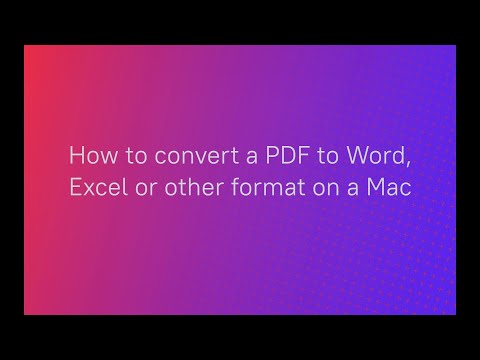 How to convert a PDF to Word or Excel