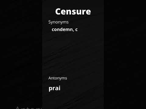 Word: Censure || Vocabulary Builder || VocaBank
