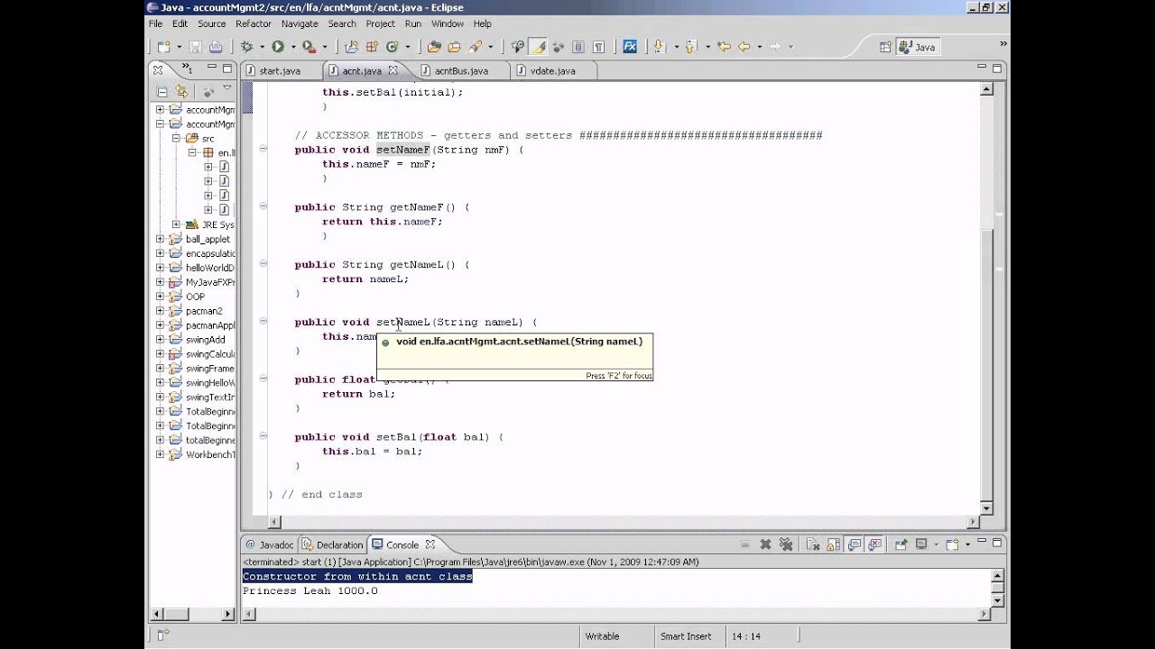 Java w/ Eclipse 25 - Bank Program Part 11