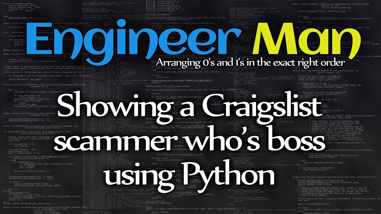 Showing a Craigslist scammer who's boss using Python
