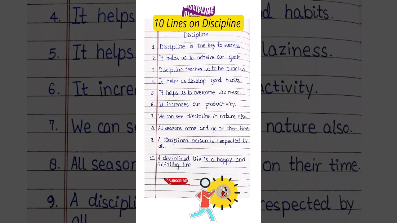 10 lines on Discipline in english ||Discipline essay in english 10 lines ||Essay on Discipline #yt
