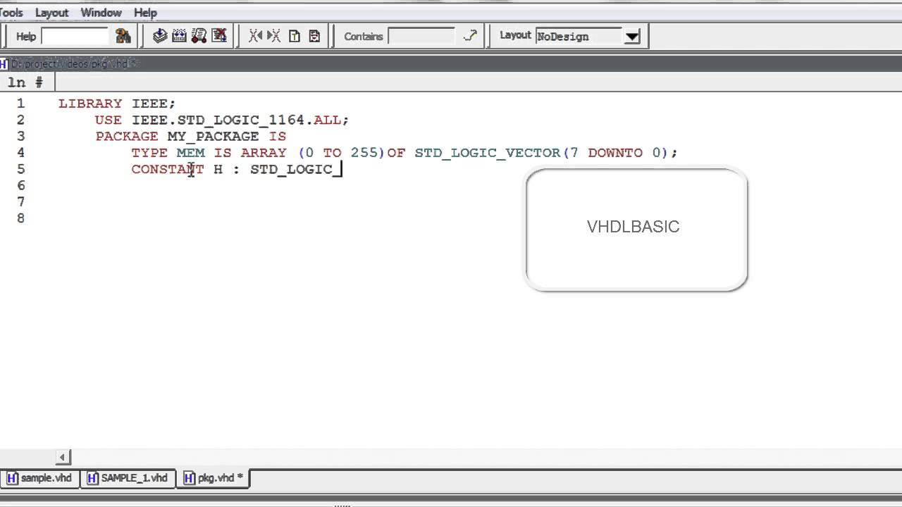 VHDL BASIC Tutorial - PACKAGE