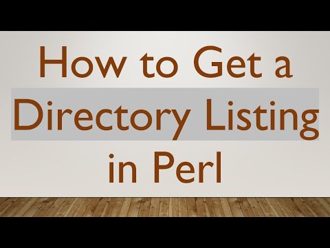How to Get a Directory Listing in Perl