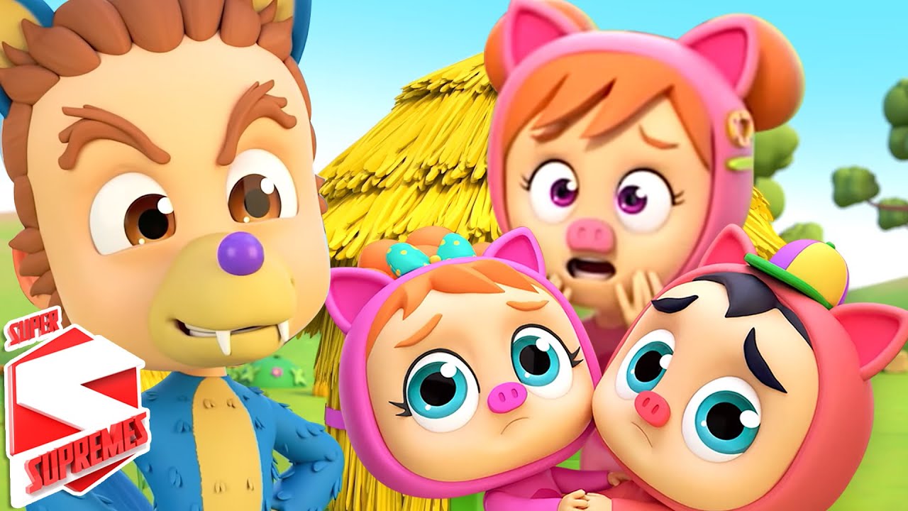 Three Little Pigs | Story Time | Pretend Play Song | Bedtime Stories For Kids with Super Supremes