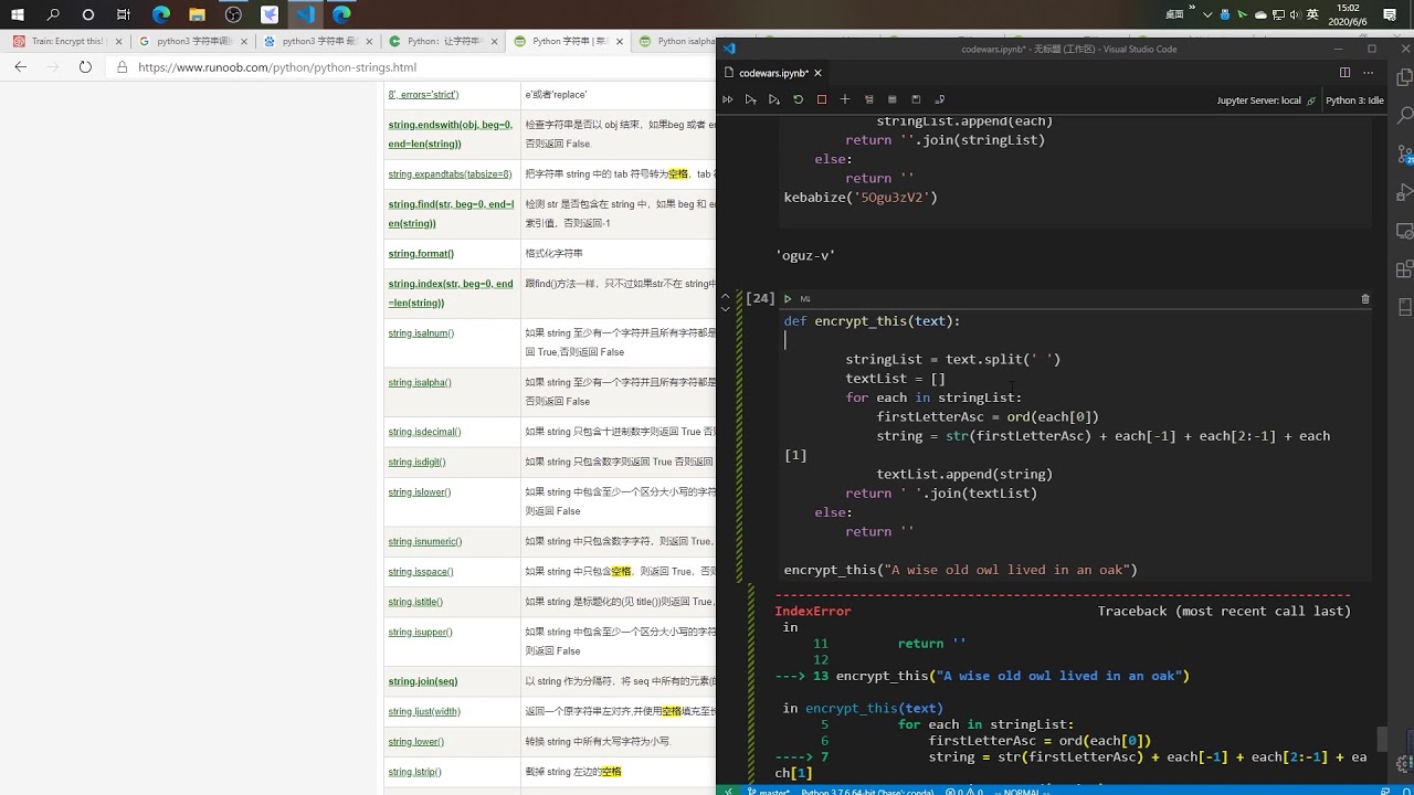 CodeWars Encrypt this! 6 kyu