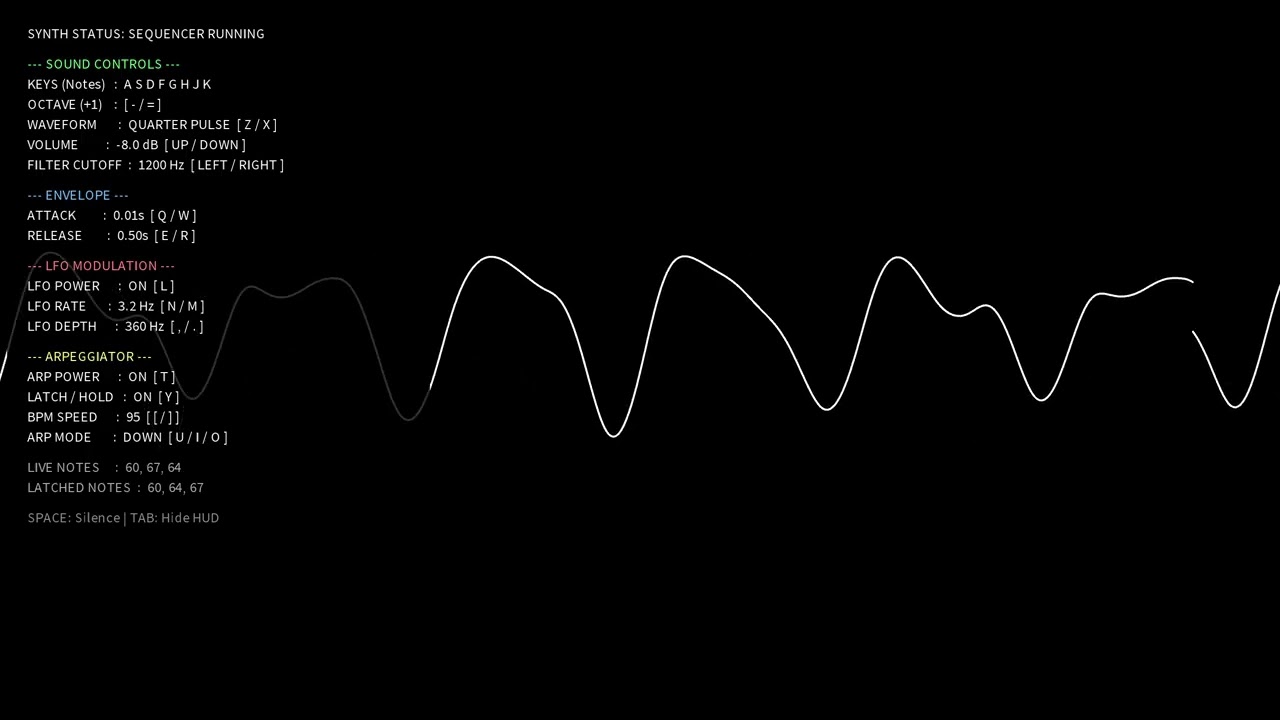 Subtractive Synth + Arpeggiator (Processing → OpenProcessing) | Creative Coding Instrument