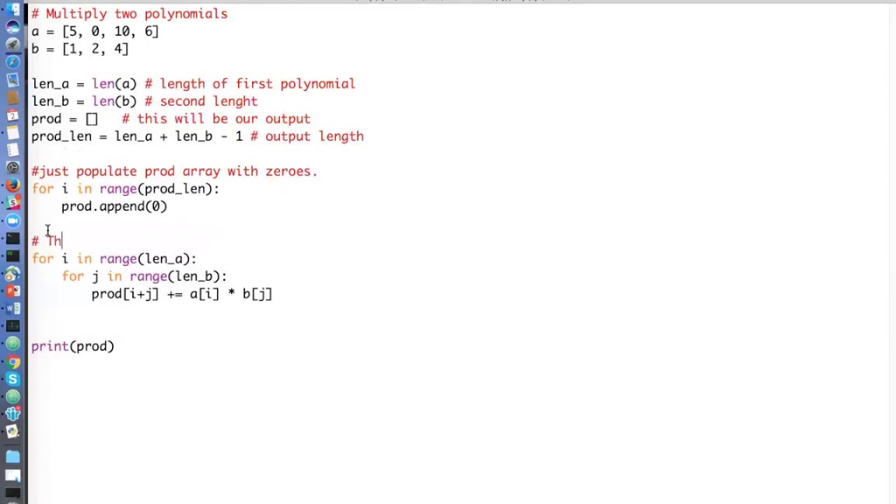 Python Scripts: 2 Multiply two polynomials