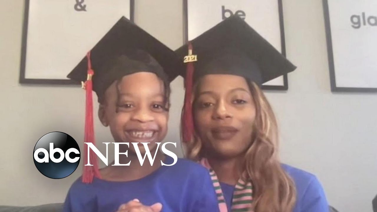 Mom brings 5-year-old daughter along for her graduation after preschool cancels ceremony