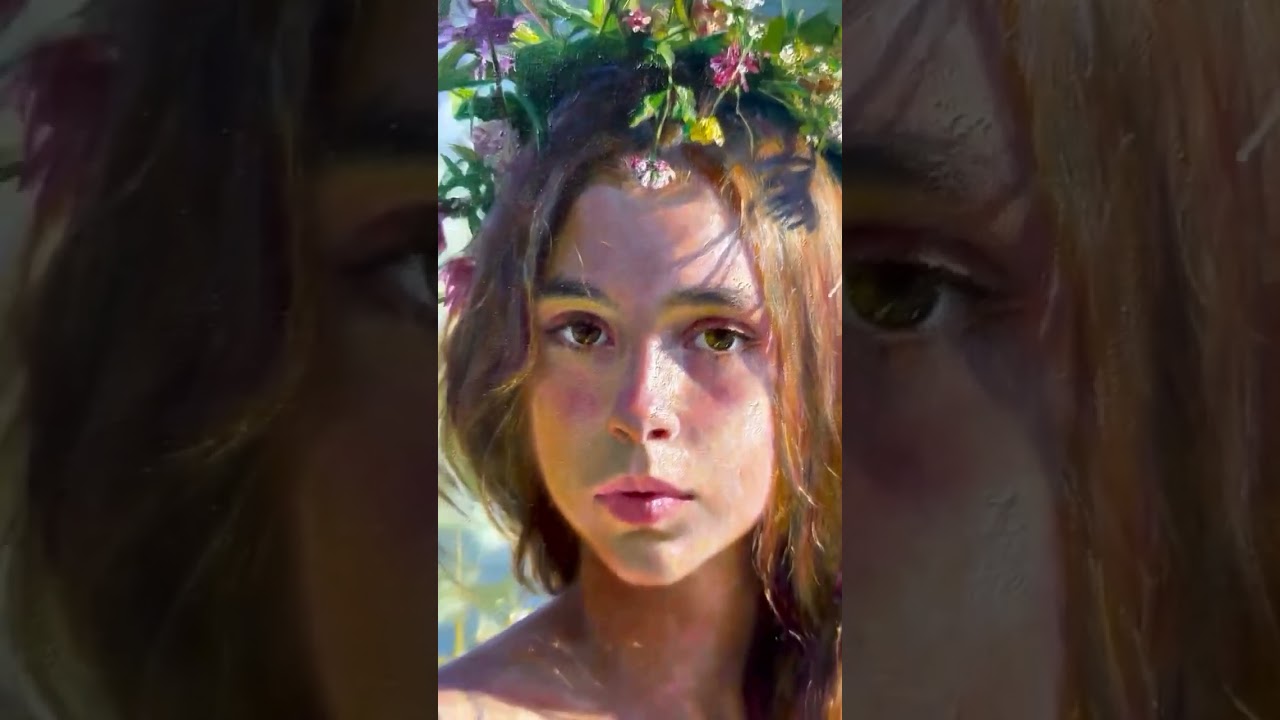 Vibrant Light and Shadow in Sunlit Oil Portrait | Art by: @annamarinovaart