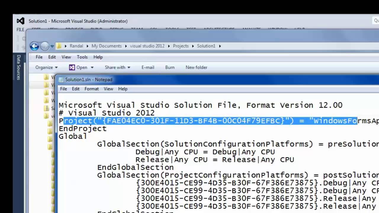 Introduction to Visual Studio Solution, Projects, and Code Files
