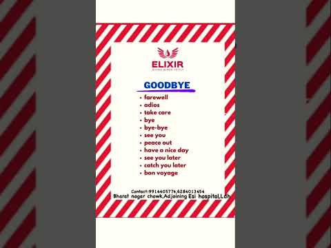 Different ways to say Goodbye#goodbye#synonyms#learnenglish#viral#elixirschoolludhiana