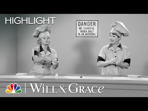 Jack and Grace Reenact I Love Lucy's Chocolate Factory Scene - Will & Grace