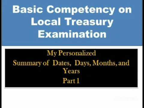 BCLTE Summary of Dates (Days,Months and Years) Part 1