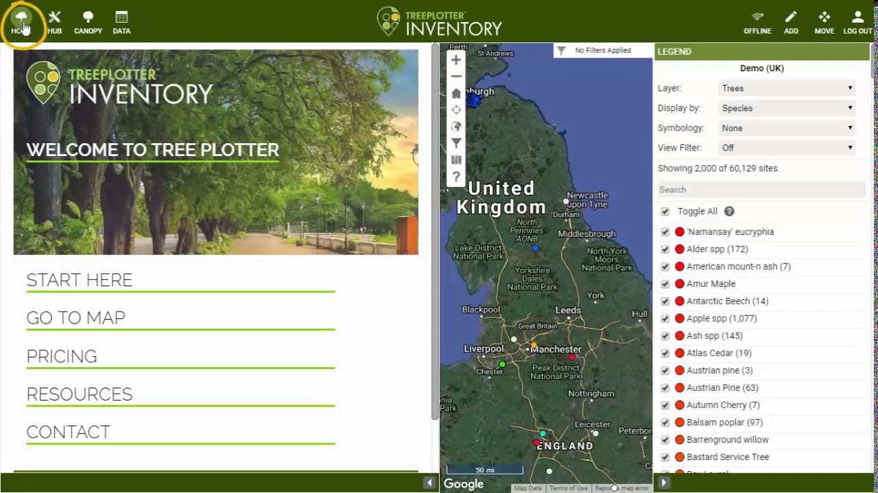 TreePlotter™ INVENTORY UK Demo