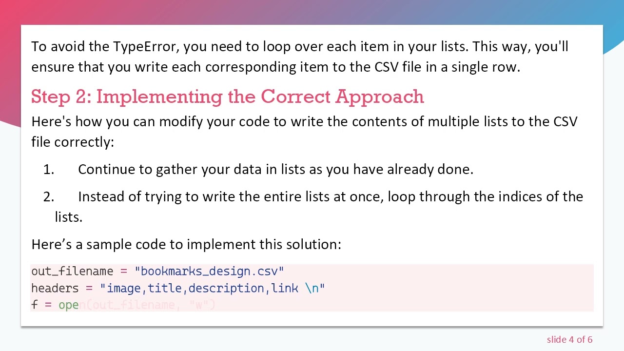 Python3 Web Scraping – Solving TypeError When Writing to CSV