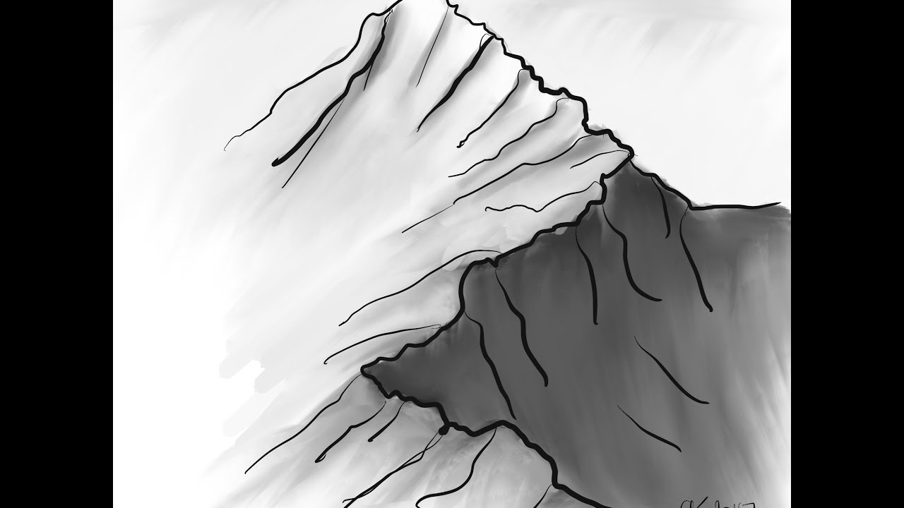 Daily sketch 0039 - How to Draw A mountain