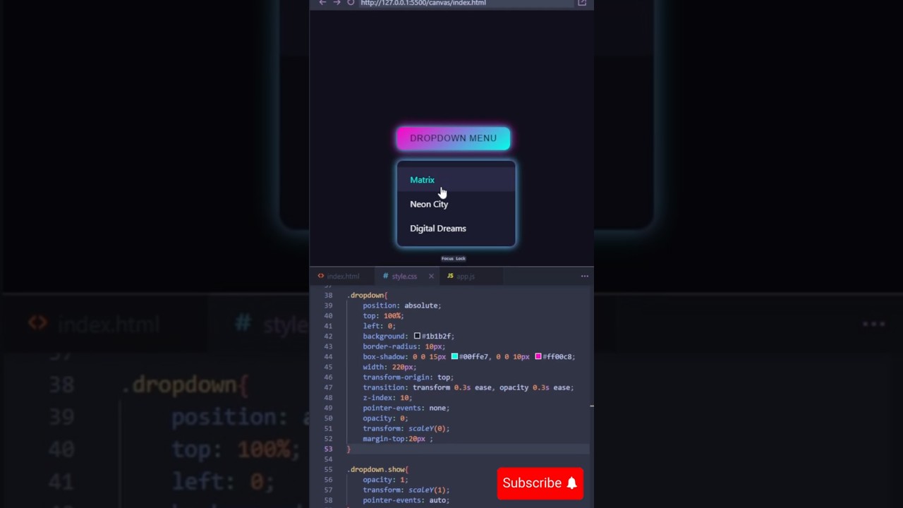 🔥 CREATE a Futuristic Dropdown Menu with CSS Animation