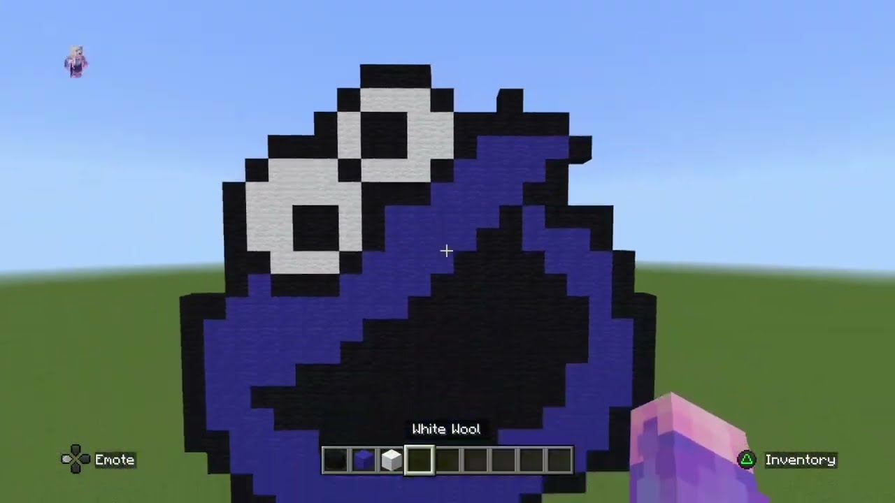 How to build a Cookie Monster pixel art- Minecraft Tutorial