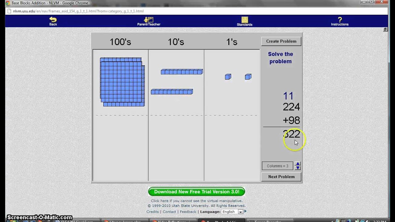 Teaching Students Addition using the Virtual Manipulatives website