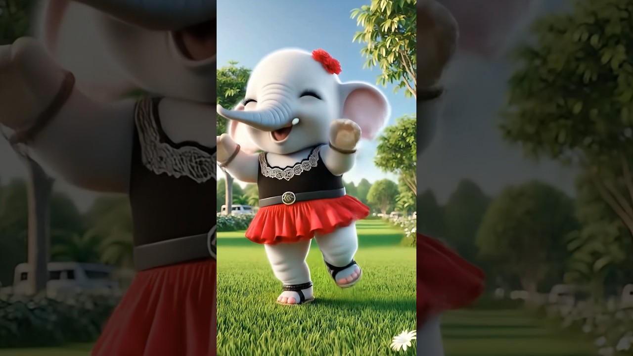 Cutest Baby Elephant Dancing Ever – Must Watch! 🐘💃 #animation #dance #shorts