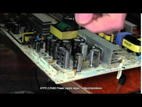 How to fix a dead TV 47PFL5704D power supply repair - philips magnavox no power