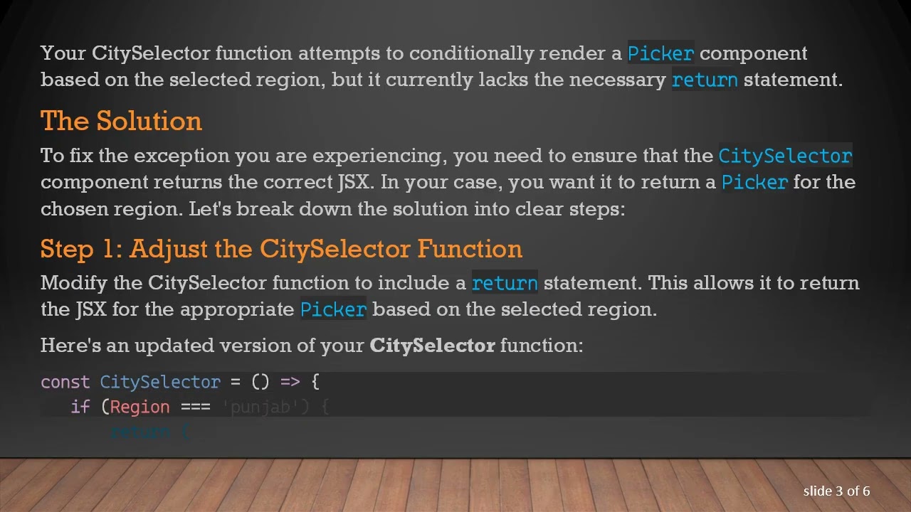 Solving the React Native Component Exception for City Selection