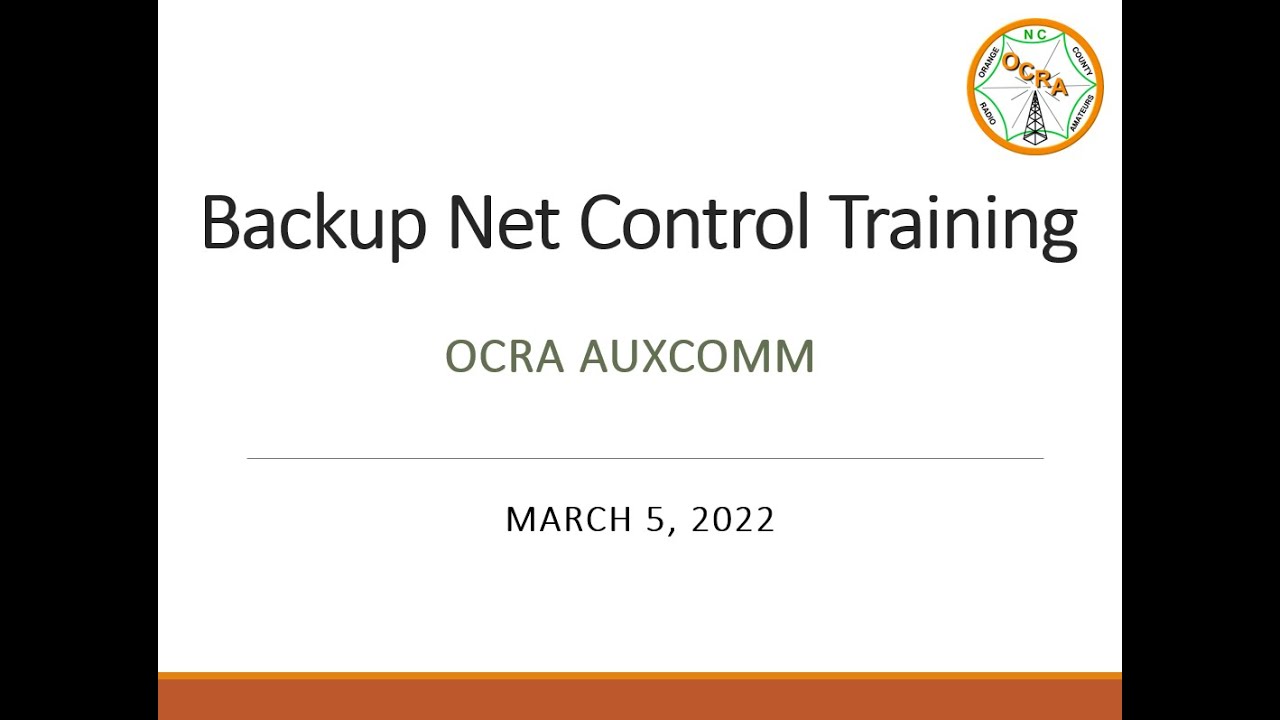 Backup Net Control Training
