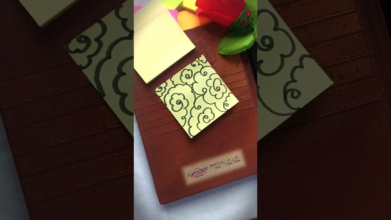 How to draw easy pattern on stickynotes#markermoods#shorts#trending#art#stickynotes#shortsfeed#viral