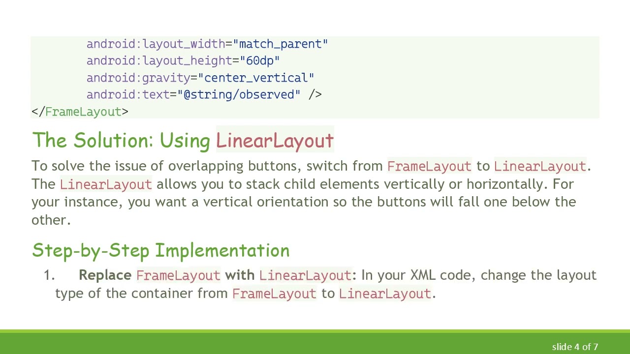 How to Arrange Buttons One Below the Other in Android XML Layouts