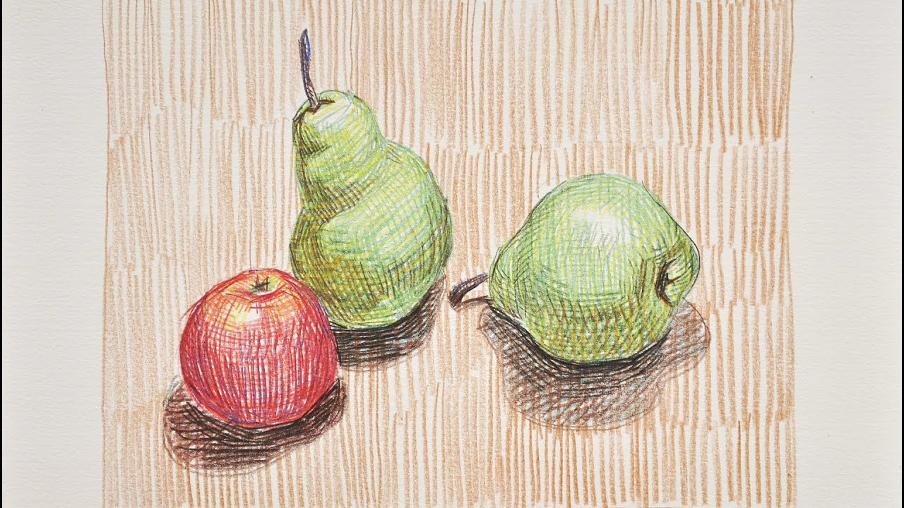 Pencil Drawing. Simple Still life. Color Pencil Drawing Technique Work #2