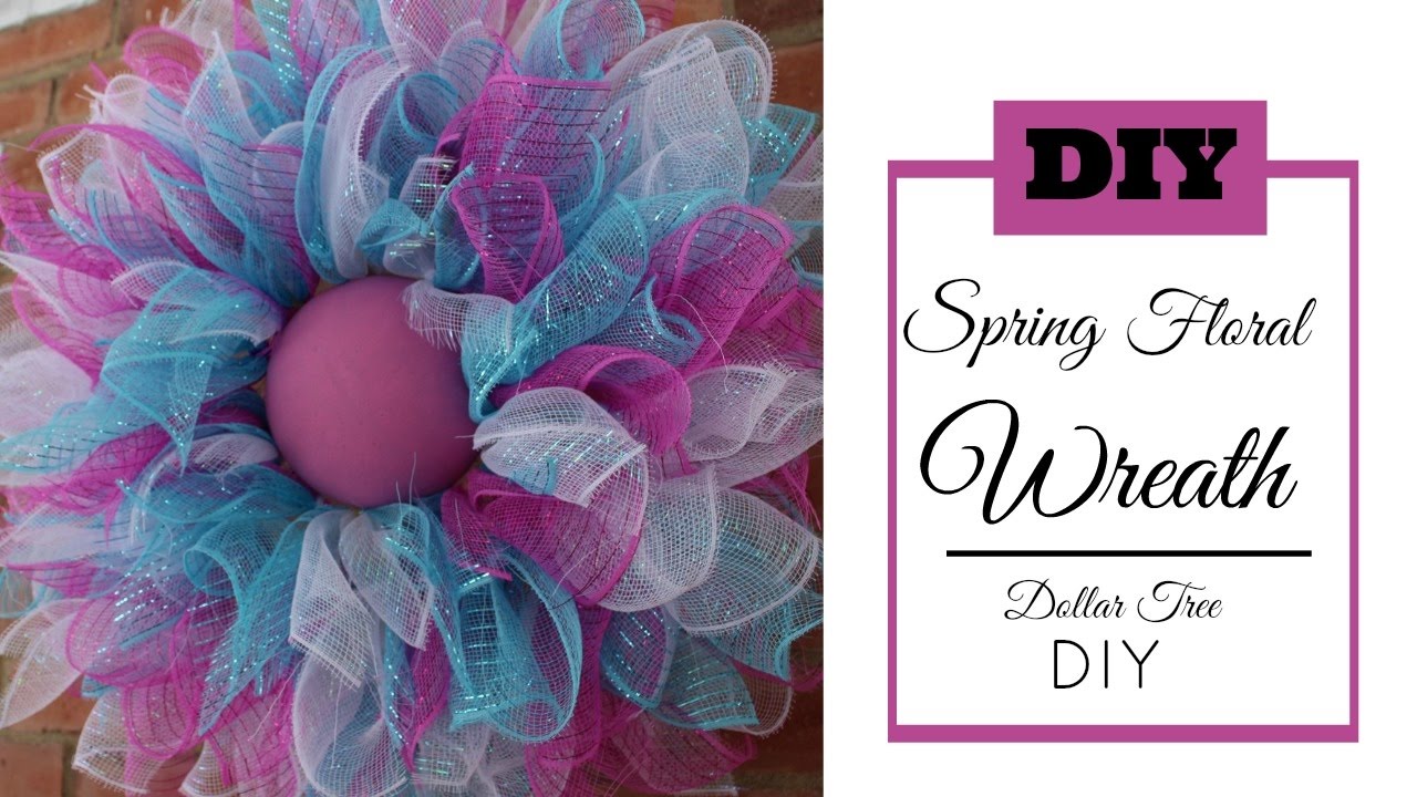 Deco Mesh Spring Wreath Tutorial | Dollar Tree DIY | Easter Wreath DIY