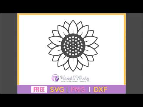 Sunflower Outline SVG Free Download Cut File for Cricut Silhouette Video Flower PNG Clipart