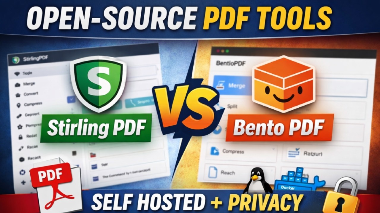 Open-Source PDF Tools: Stirling PDF vs BentoPDF (Self-Host + Privacy)