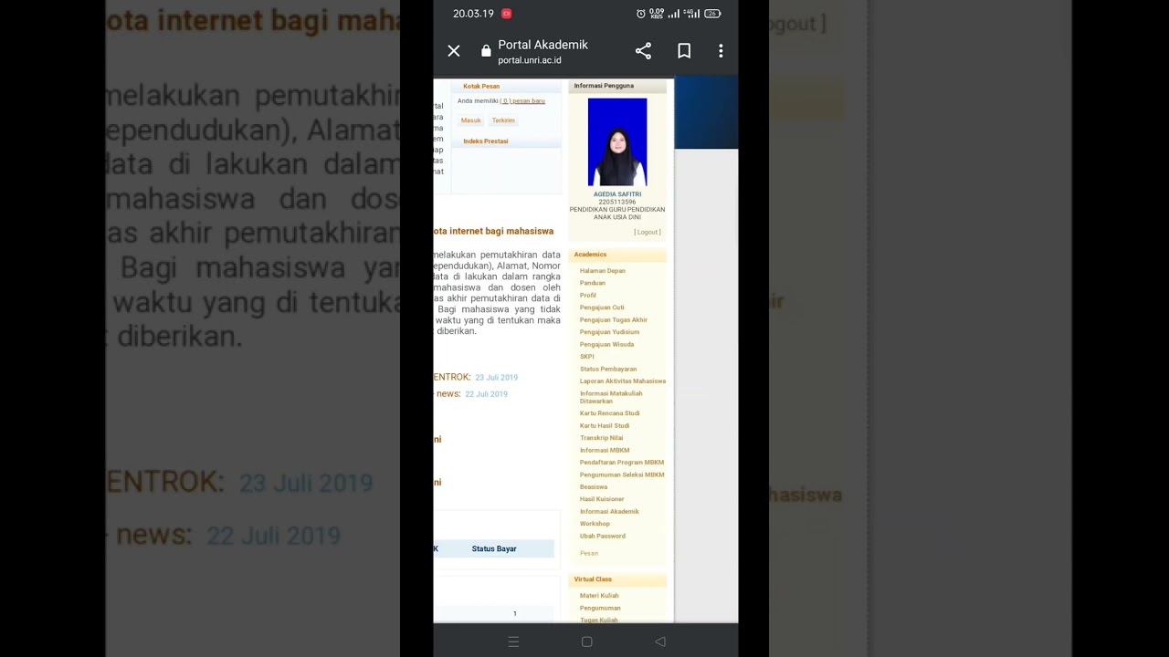 Tutorial Menggunakan Portal Akademik untuk Mahasiswa Baru Universitas Riau