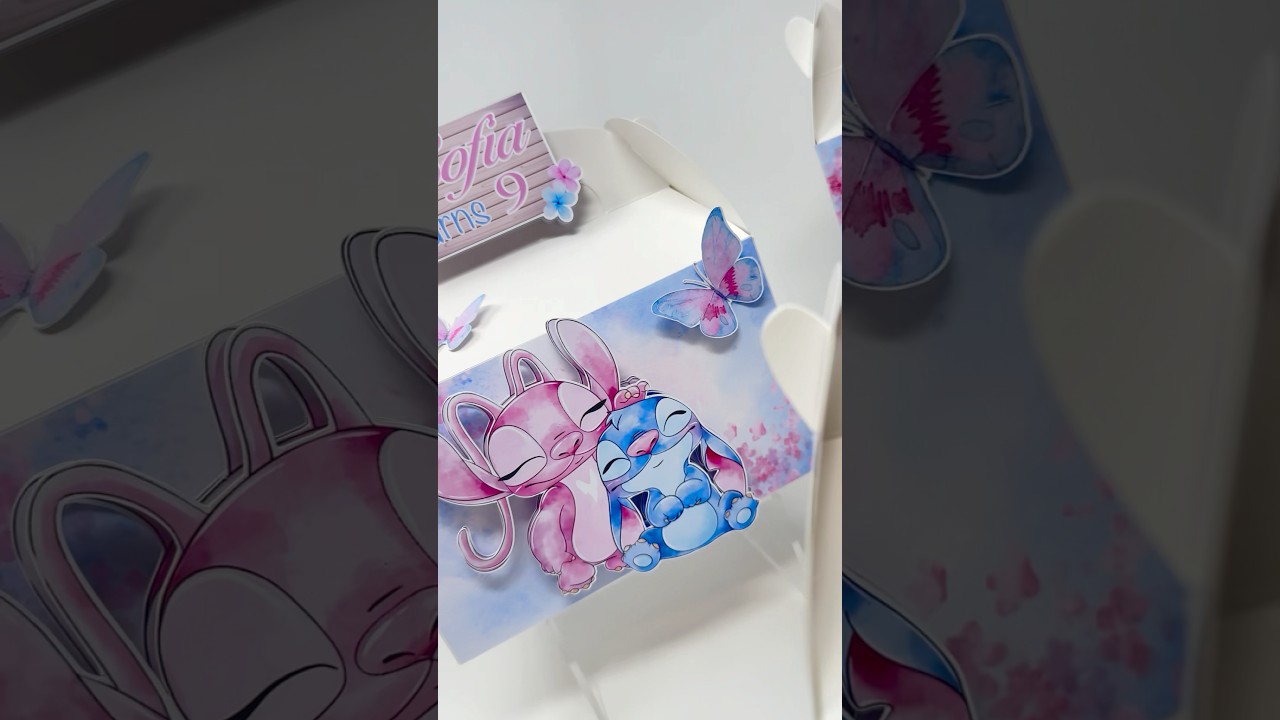 Custom 3D gable boxes stitch themed birthday #stitch