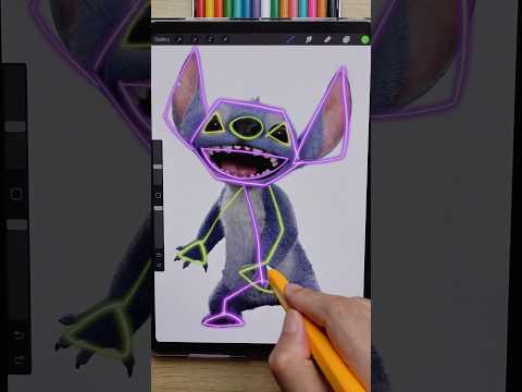 Watch Me Draw Stitch!โ๏ธ๐ฝ #art #drawing #disney