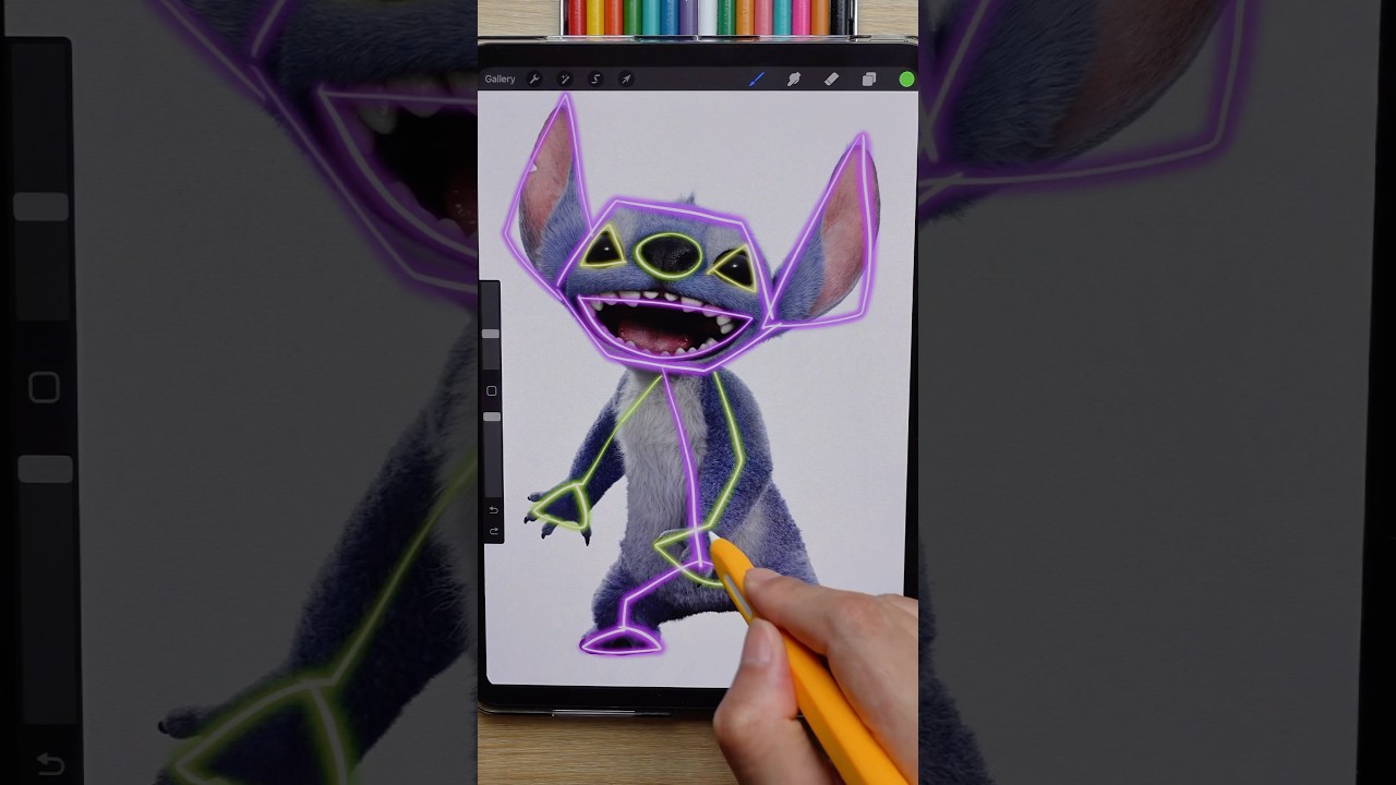 Watch Me Draw Stitch!✏️👽 #art #drawing #disney