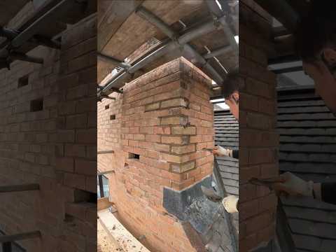 Chimney Repair 🧱 #bricklayer #repair #windy 💨